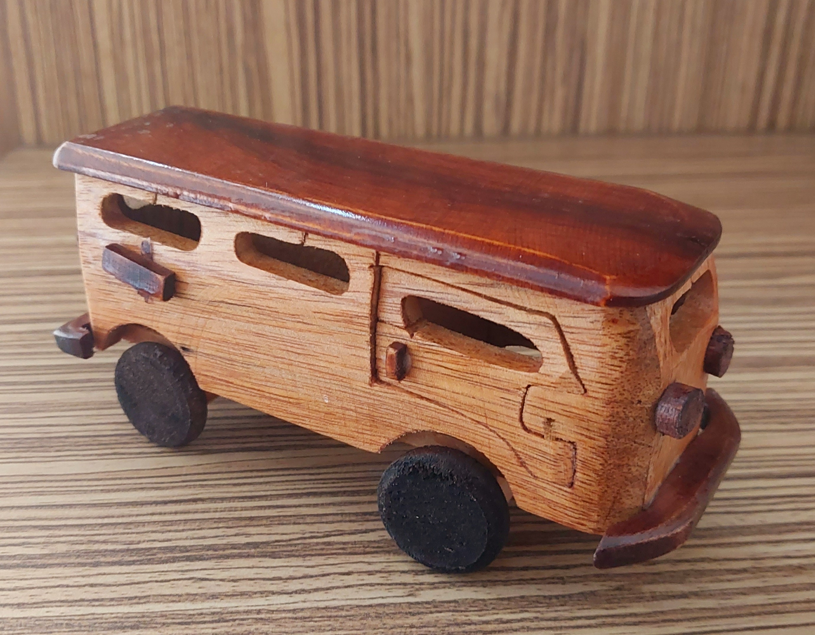 Wooden Bus Model Handmade Old Retro Vehicle Car Miniature - Etsy