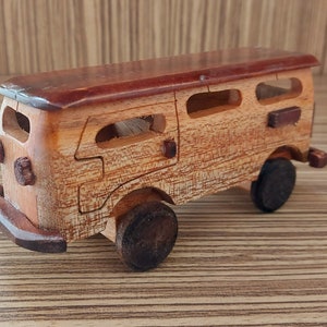 Wooden Bus Model Handmade Old Retro Vehicle Car Miniature - Etsy