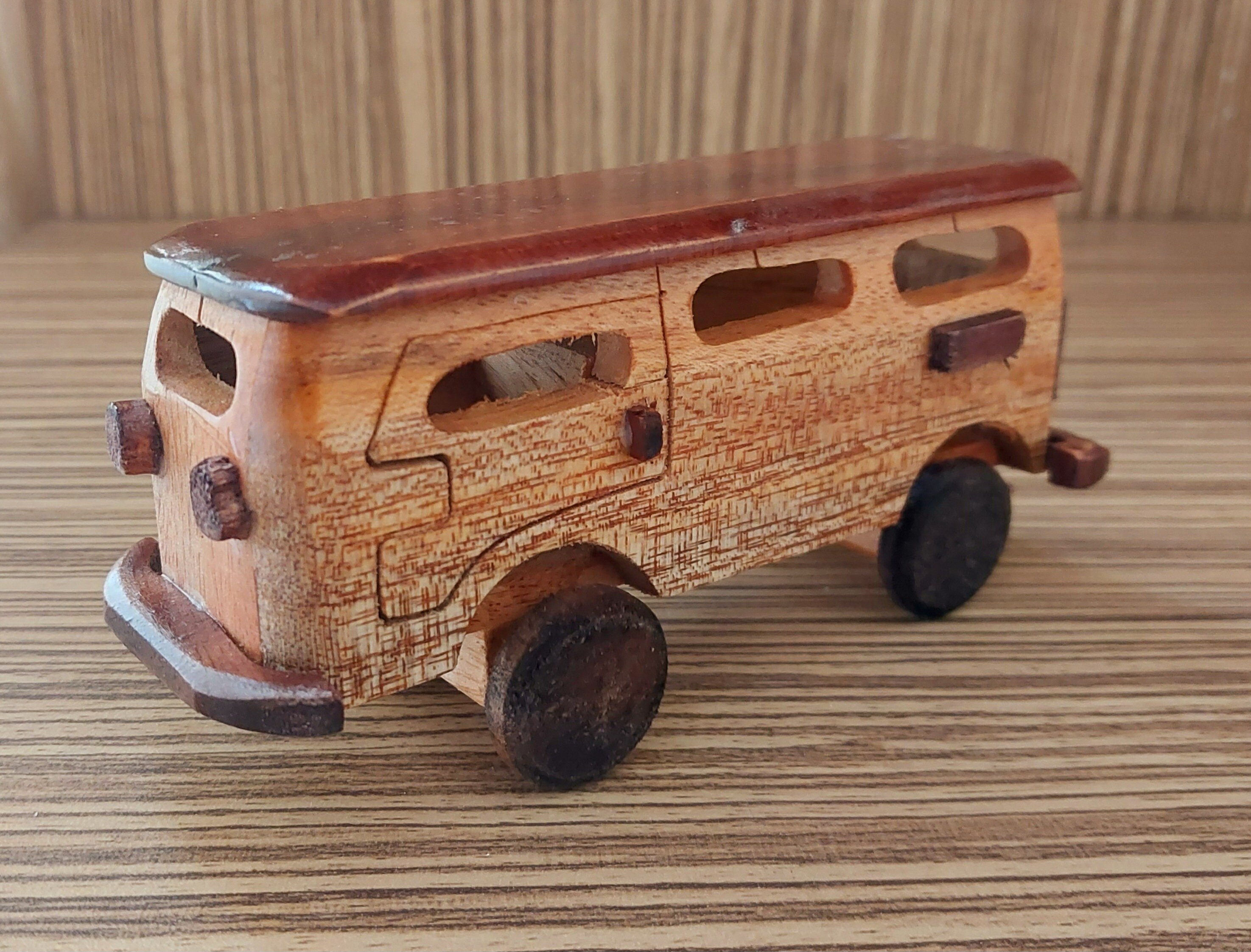 Wooden Bus Model Handmade Old Retro Vehicle Car Miniature - Etsy
