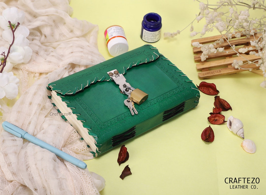 Leather Journal With Lock and Key | Leather Journal for Men and Women ...