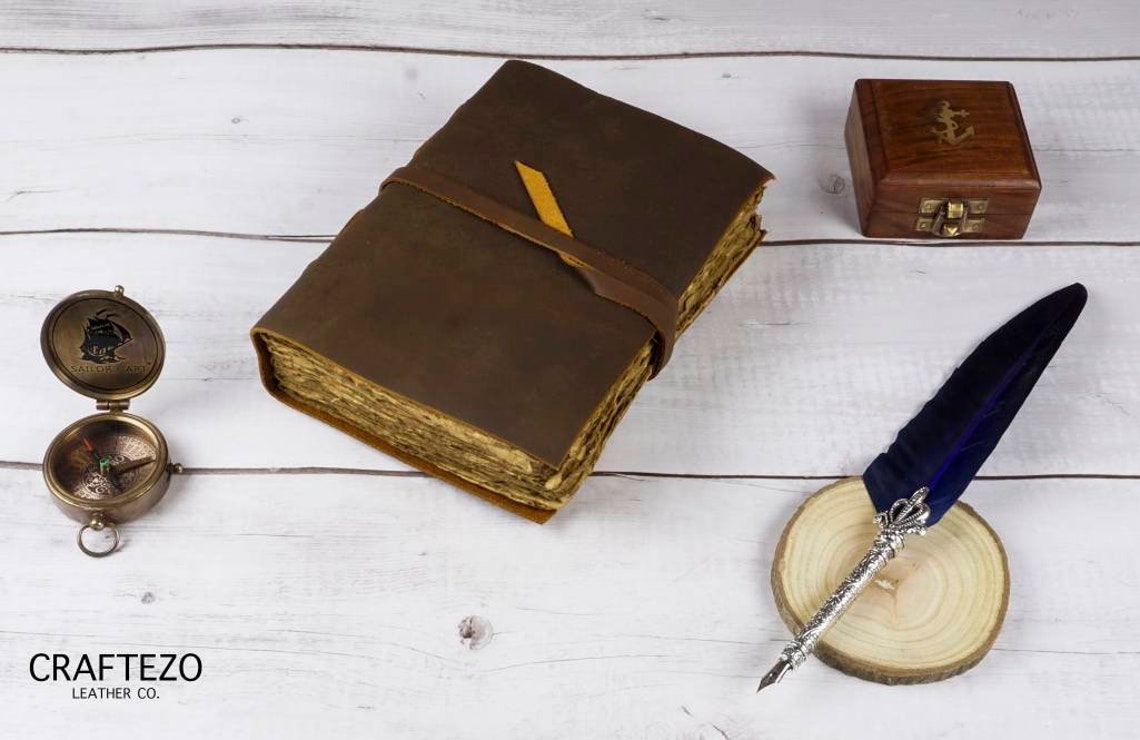 Vintage Leather Journal Antique Leather Bound Journal - Etsy