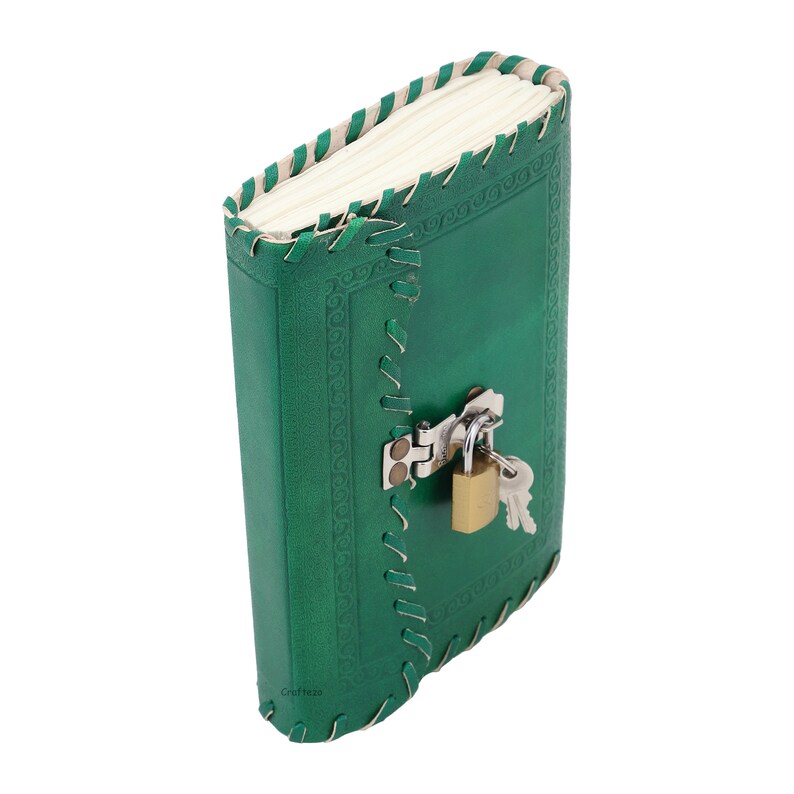 Leather Journal With Lock and Key Leather Journal for Men | Etsy