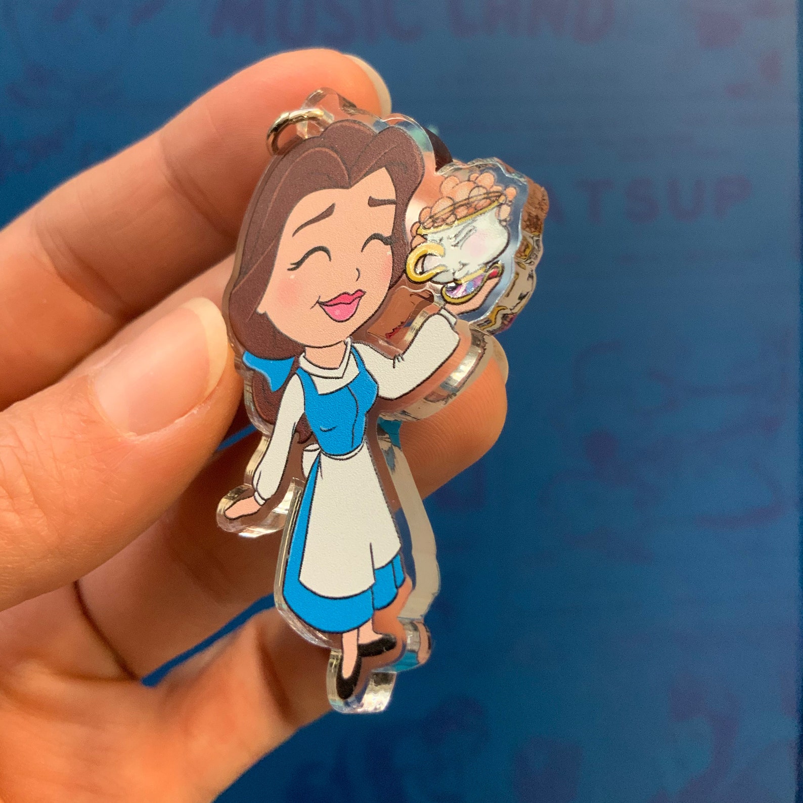 Belle & Chip Acrylic Keychain - Etsy
