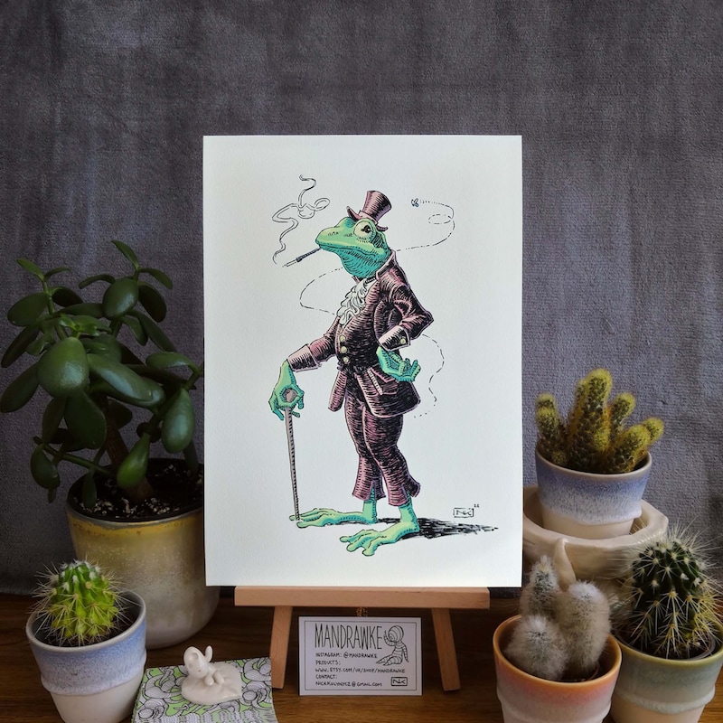 Gentleman Frog - Etsy