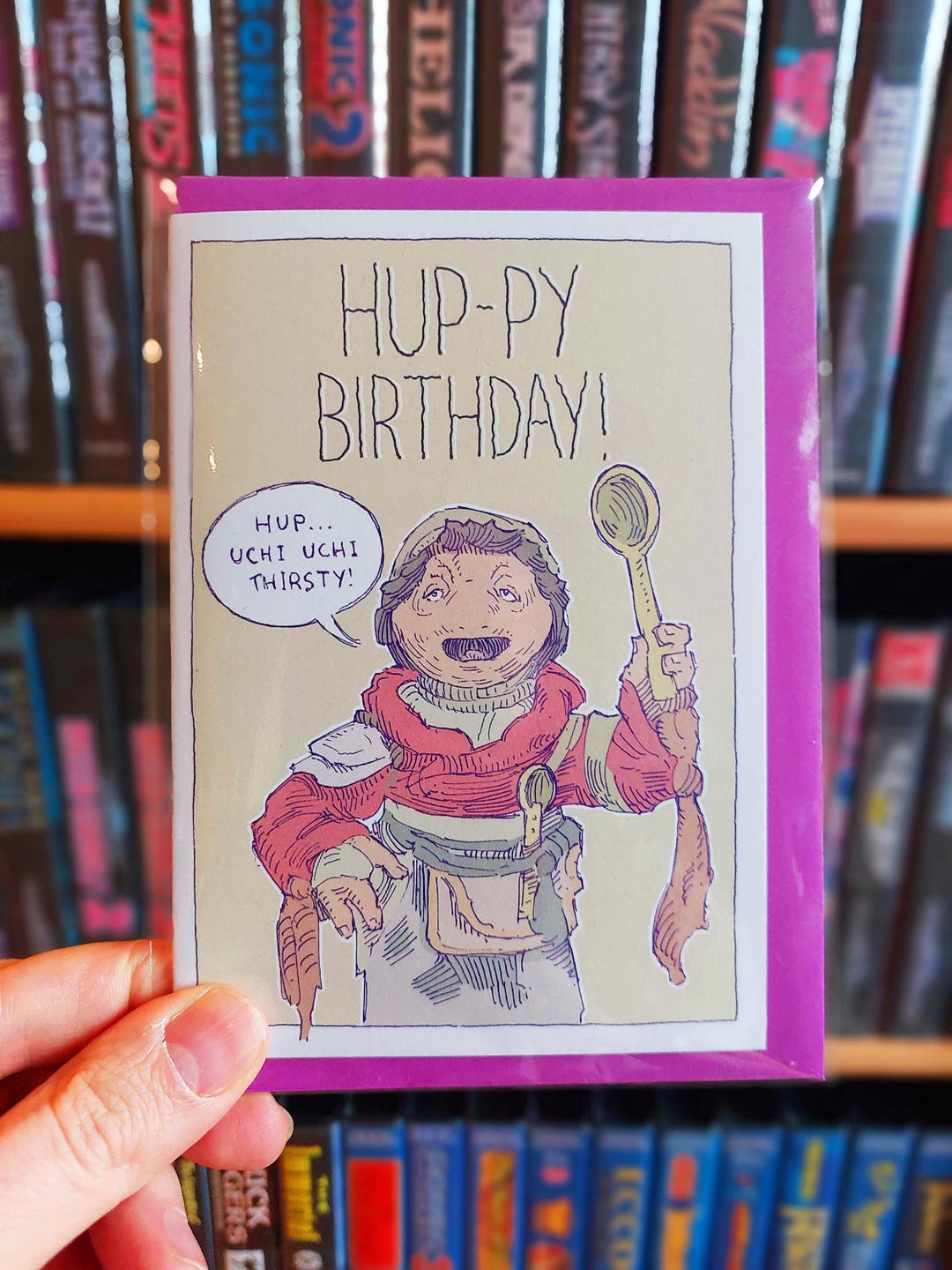 Hup-py Birthday Card: Funny Fantasy Illustration, Dark Crystal Inpired ...
