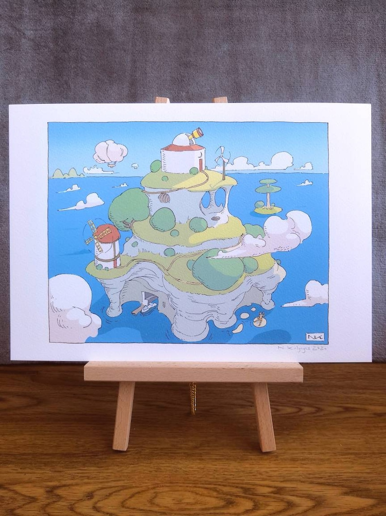 My Own Private Island Print A4 Illustration Fantasy by | Etsy