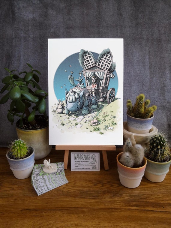 Crystal Caravan Print A4 by Mandrawke Illustration Drawing | Etsy