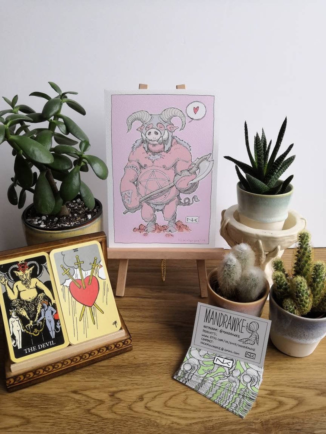 Piggy Demon Art Print A5 by Mandrawke Devil Fantasy Illustration - Etsy