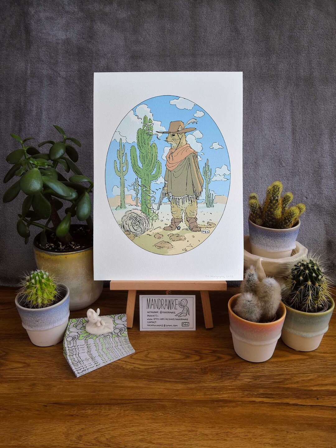 The Cat With No Name Print A4 by Mandrawke Cowboy Spaghetti Western ...