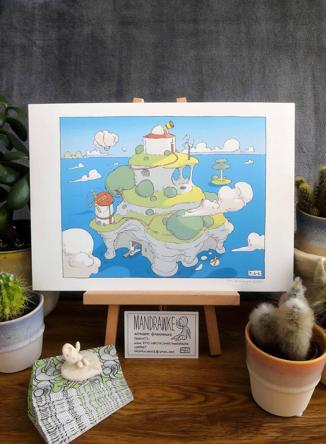 My Own Private Island Print A4 Illustration Fantasy by Mandrawke ...
