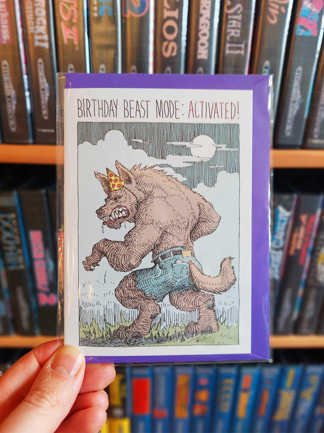 Birthday Beast Card, Birthday Card, Horror Gift, Monster Card, Werewolf ...