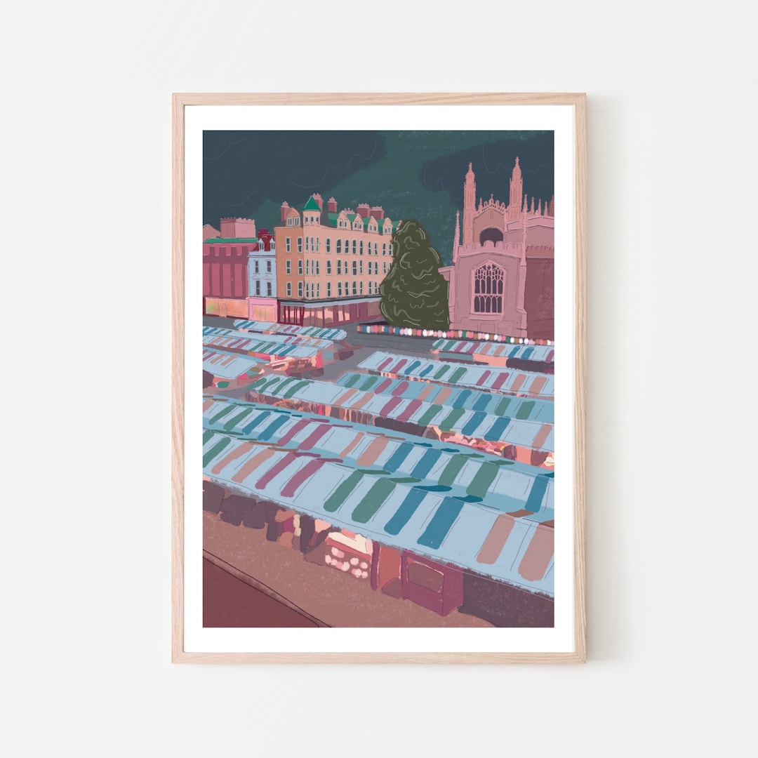 Cambridge England UK Art Print “cambridge Market Square at Twilight ...