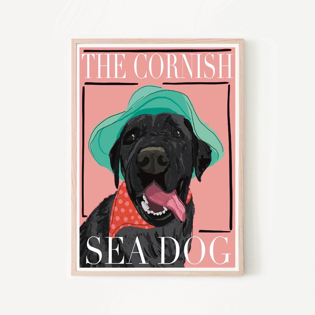 Cornish Sea Dog, Labrador Print, Cornwall Print - Etsy