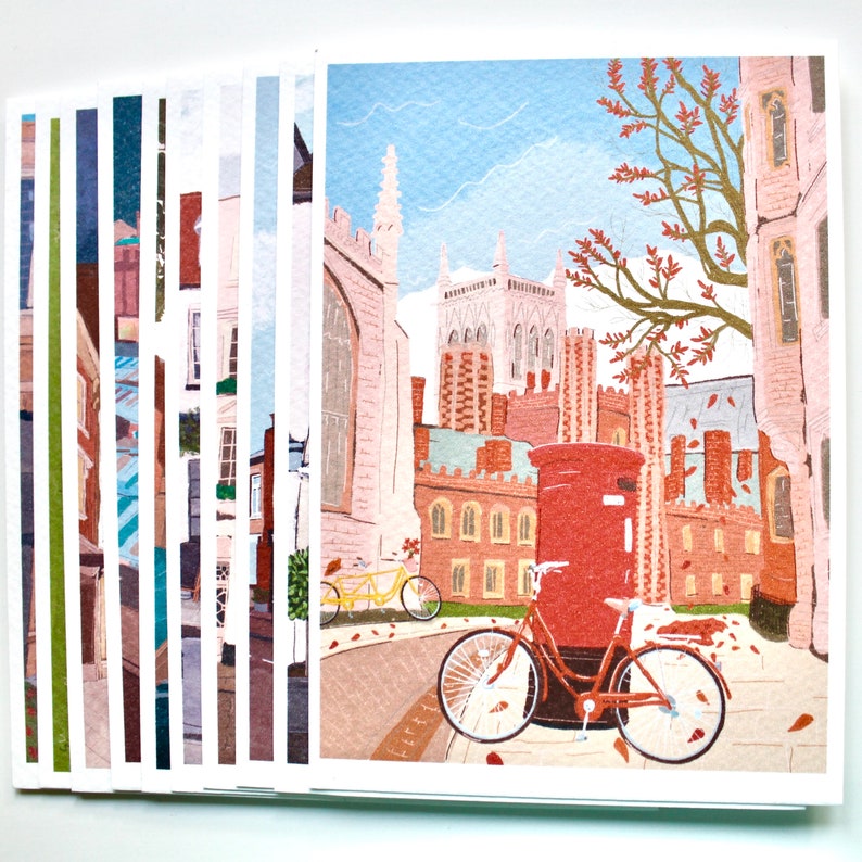 Cambridge England Postcard Set A6, Cambridge England UK Art, Cambridge ...