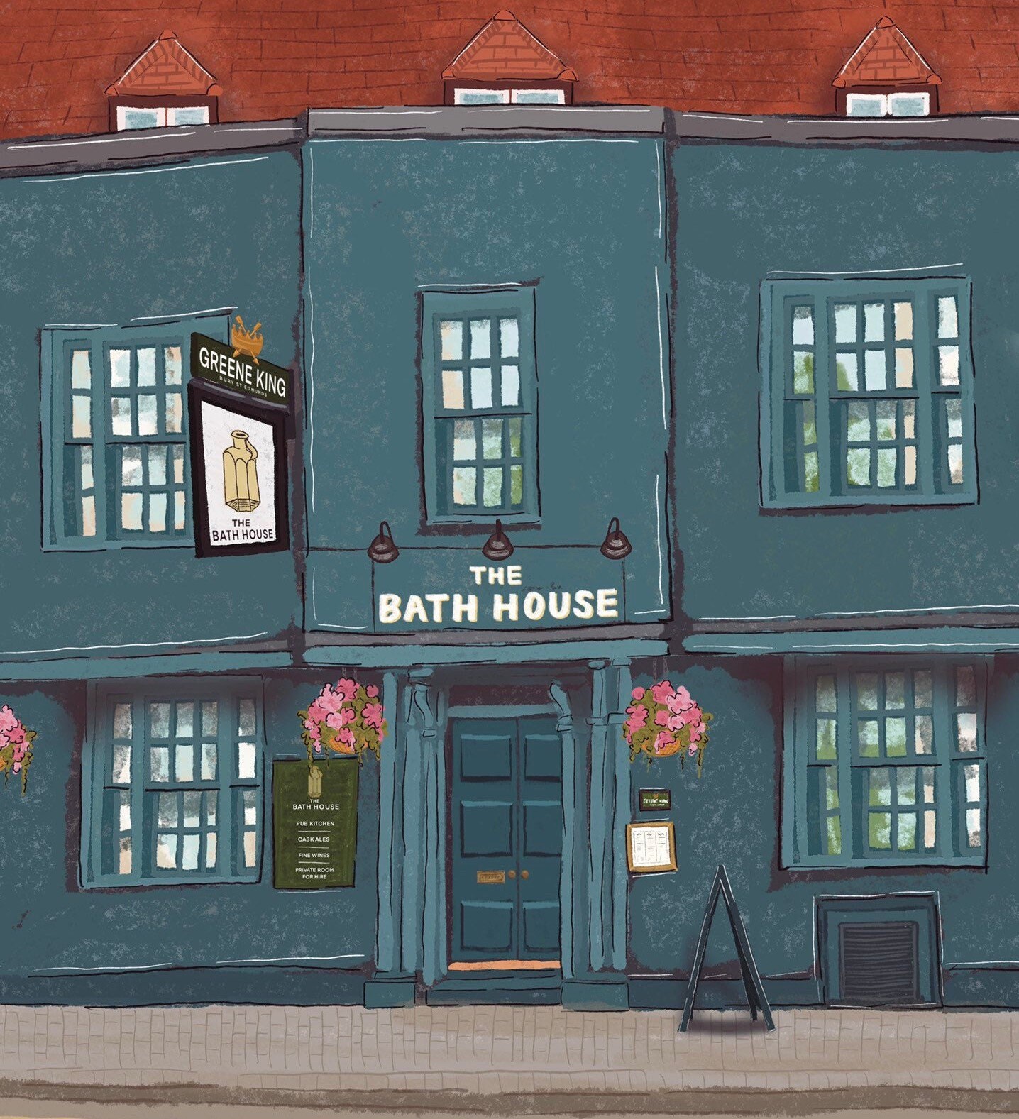 Cambridge England UK Art Print “the Bath House”, Cambridge Print ...