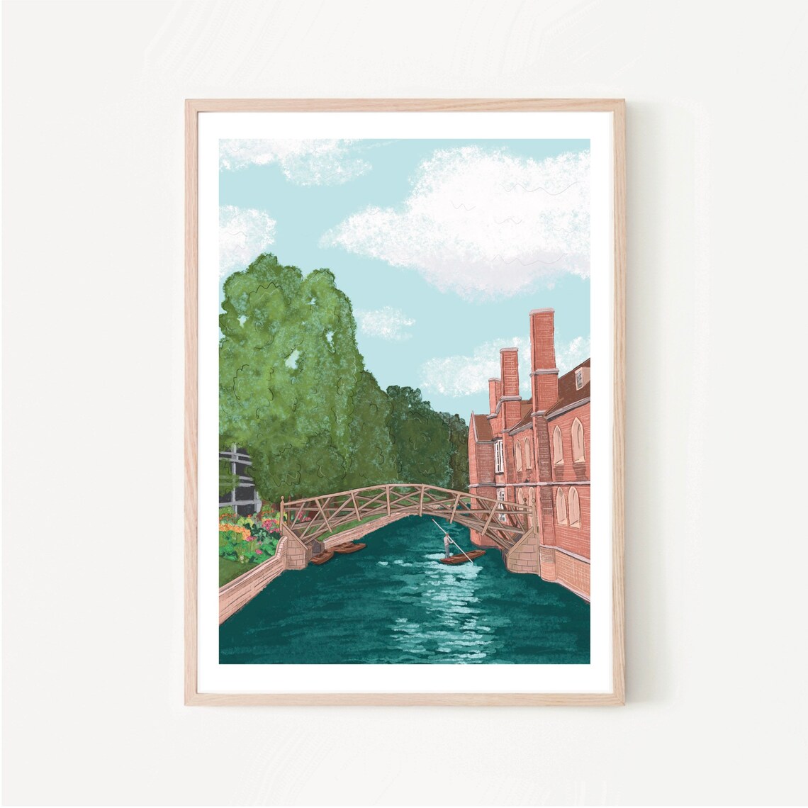 Cambridge England UK Art Print “mathematical Bridge”, Cambridge Print ...