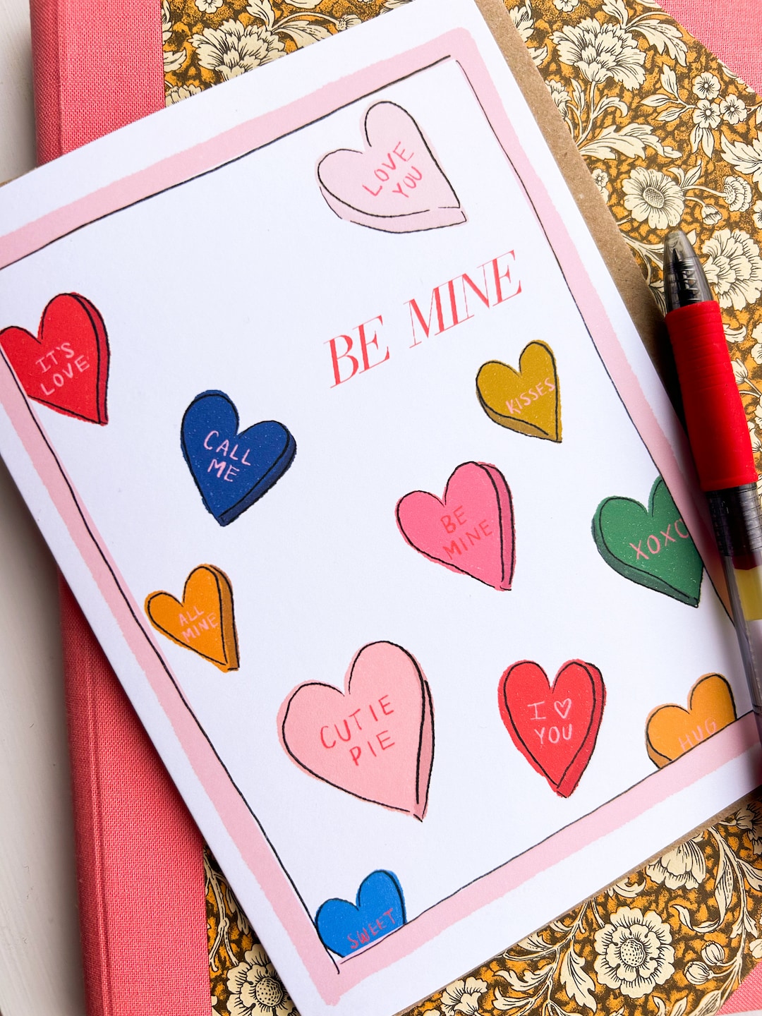Be Mine Valentine’s Day Card, Candy Hearts, Love Hearts, V Day - Etsy