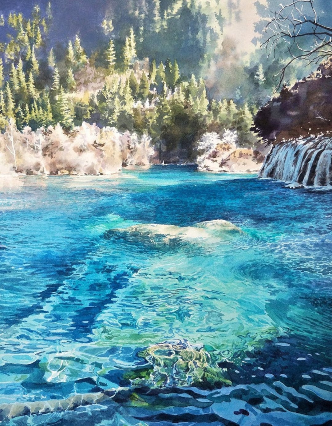 Custom Landscape Portrait, Hand Painted Watercolor Painting, House ...