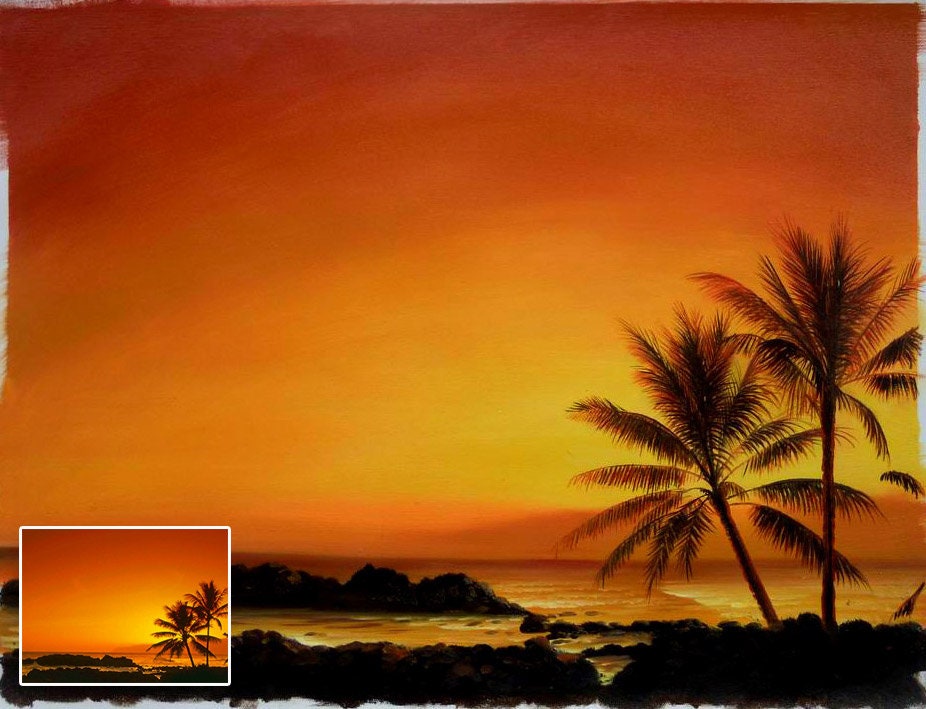 Landscape Portrait Custom Landscape Painting Hand Painted | Etsy