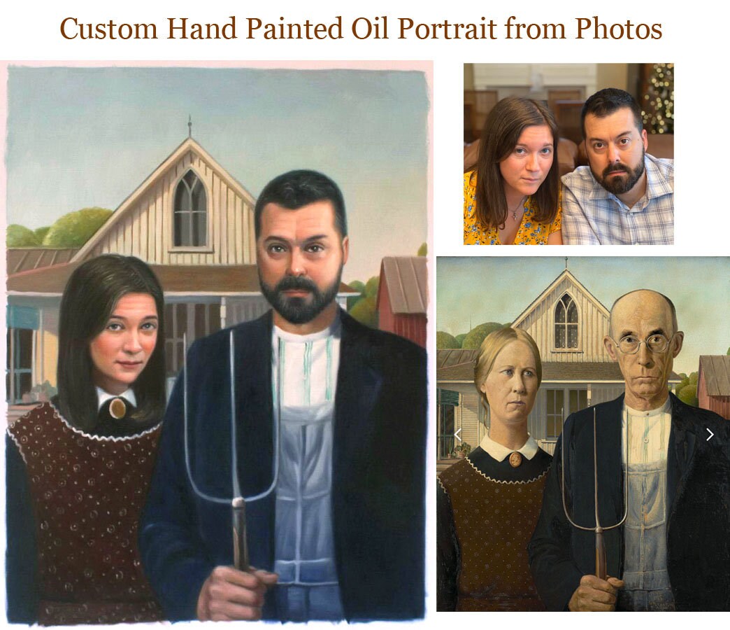 Custom Oil Portrait, Hand Painted Oil Painting, Original Personalized ...
