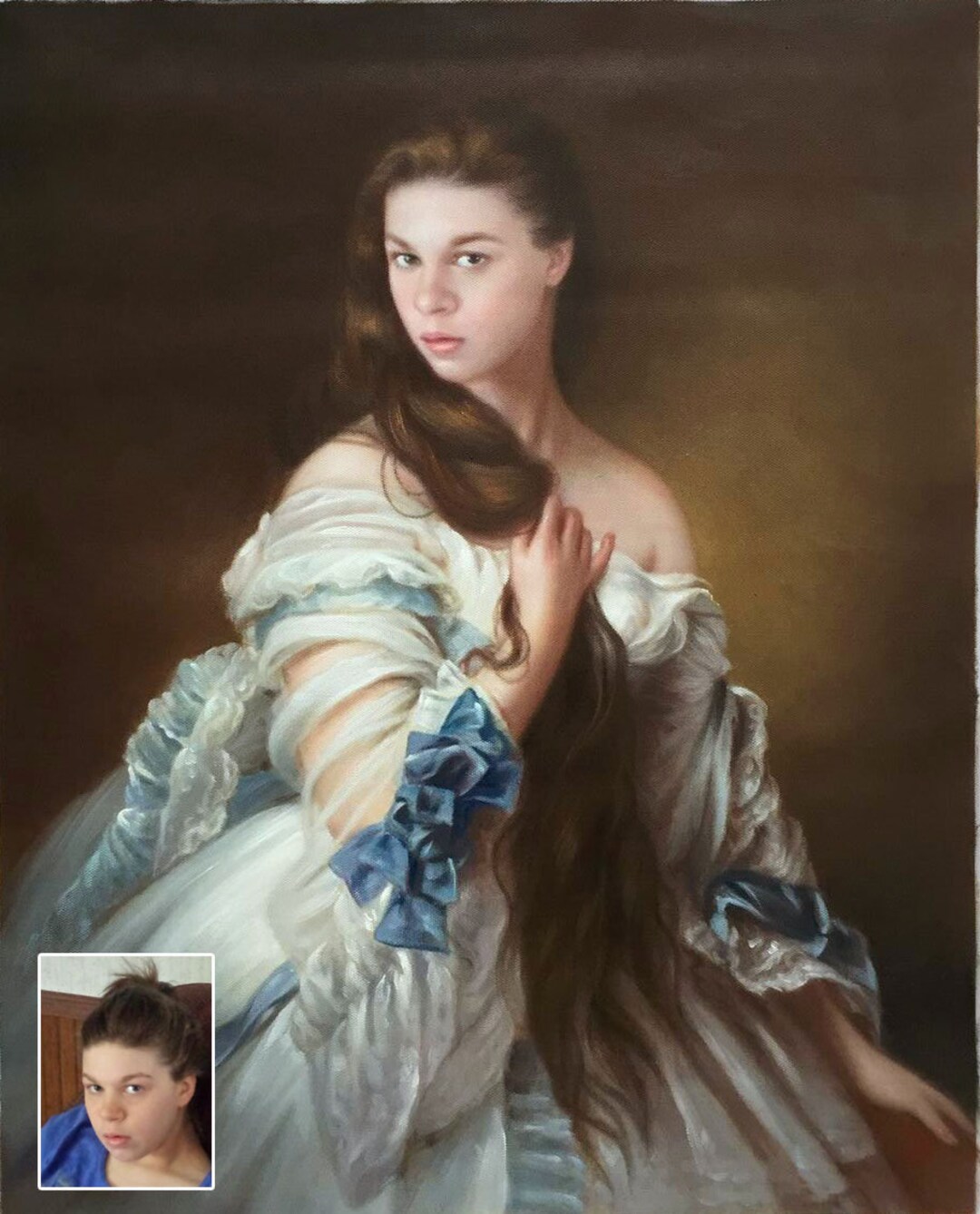 Custom Oil Portrait, Hand Painted Oil Painting, Original Personalized ...