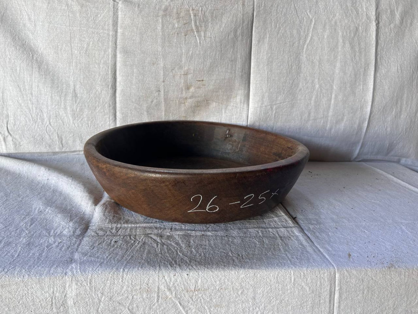 Vintage Wood Primitive Plate Wooden Round Bowl Saucer Fruit Bowl ...