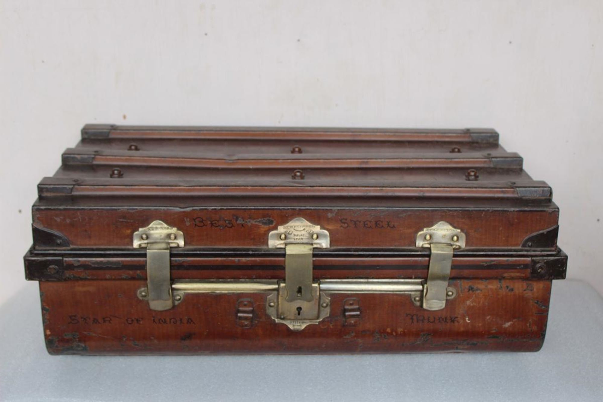 Iron Trunk Box Antique Old Vintage Brass Lock Trunk Storage - Etsy