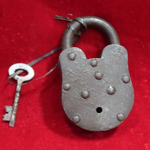Iron Brass Lock and Key 1900 Vintage Antique Rare Home Decor ...