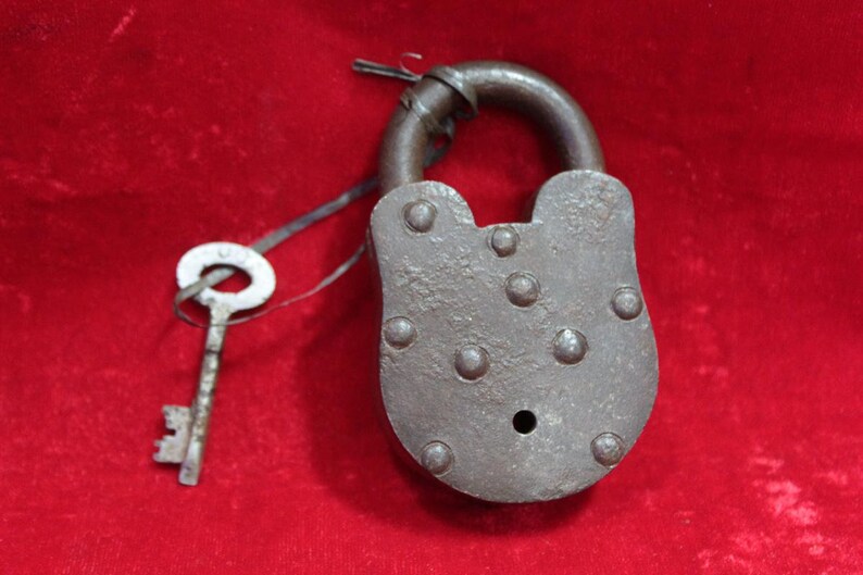 Iron Brass Lock and Key 1900 Vintage Antique Rare Home Decor ...