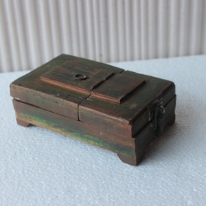 Barber Shaving Box With Mirror Made of Old Wood in Vintage Style, - Etsy