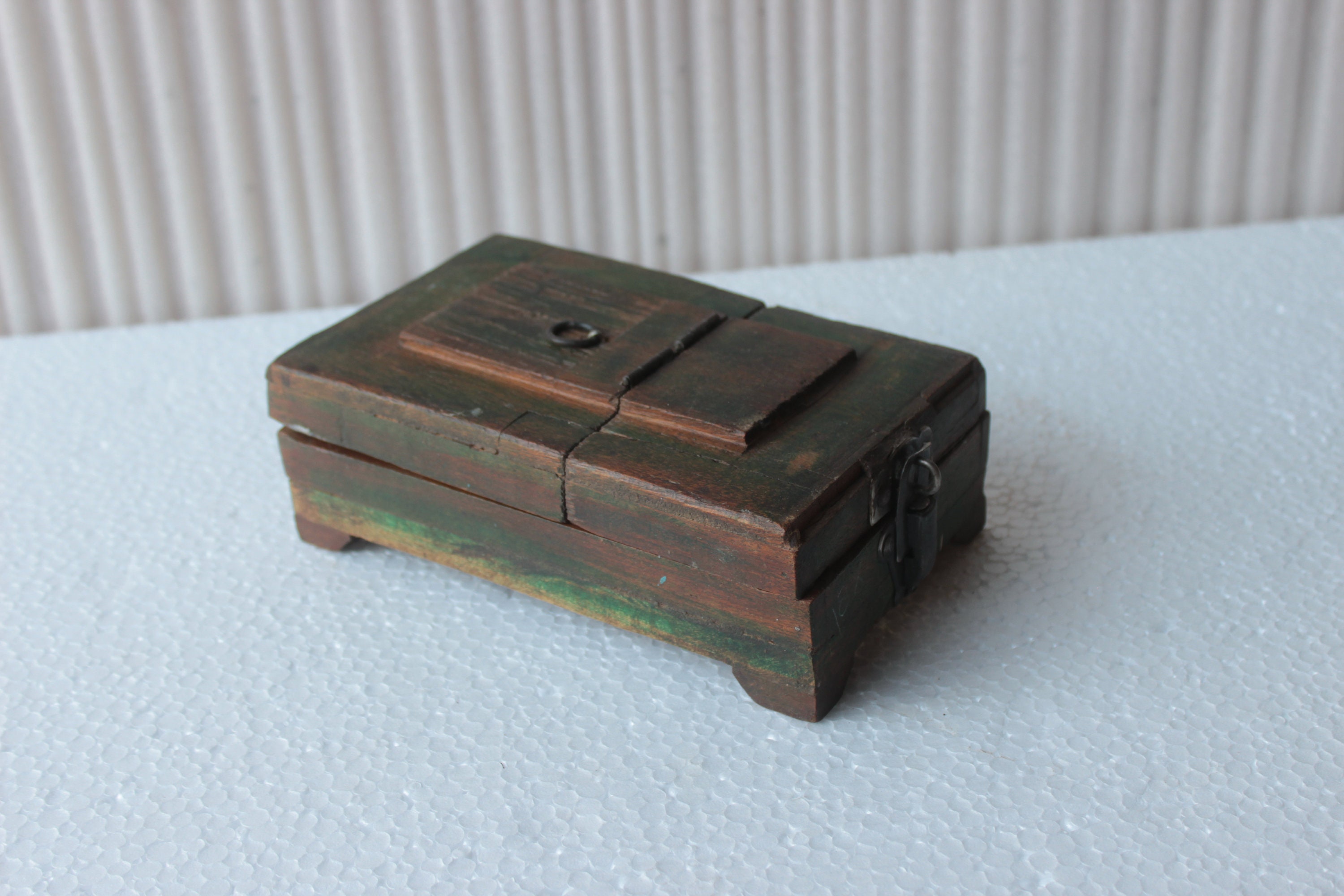 Barber Shaving Box With Mirror Made of Old Wood in Vintage Style, - Etsy