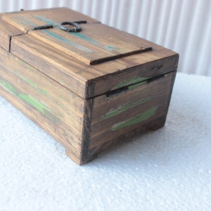 Vintage Handmade Wooden Shaving, Makeup Box With Mirror Old Collectible ...