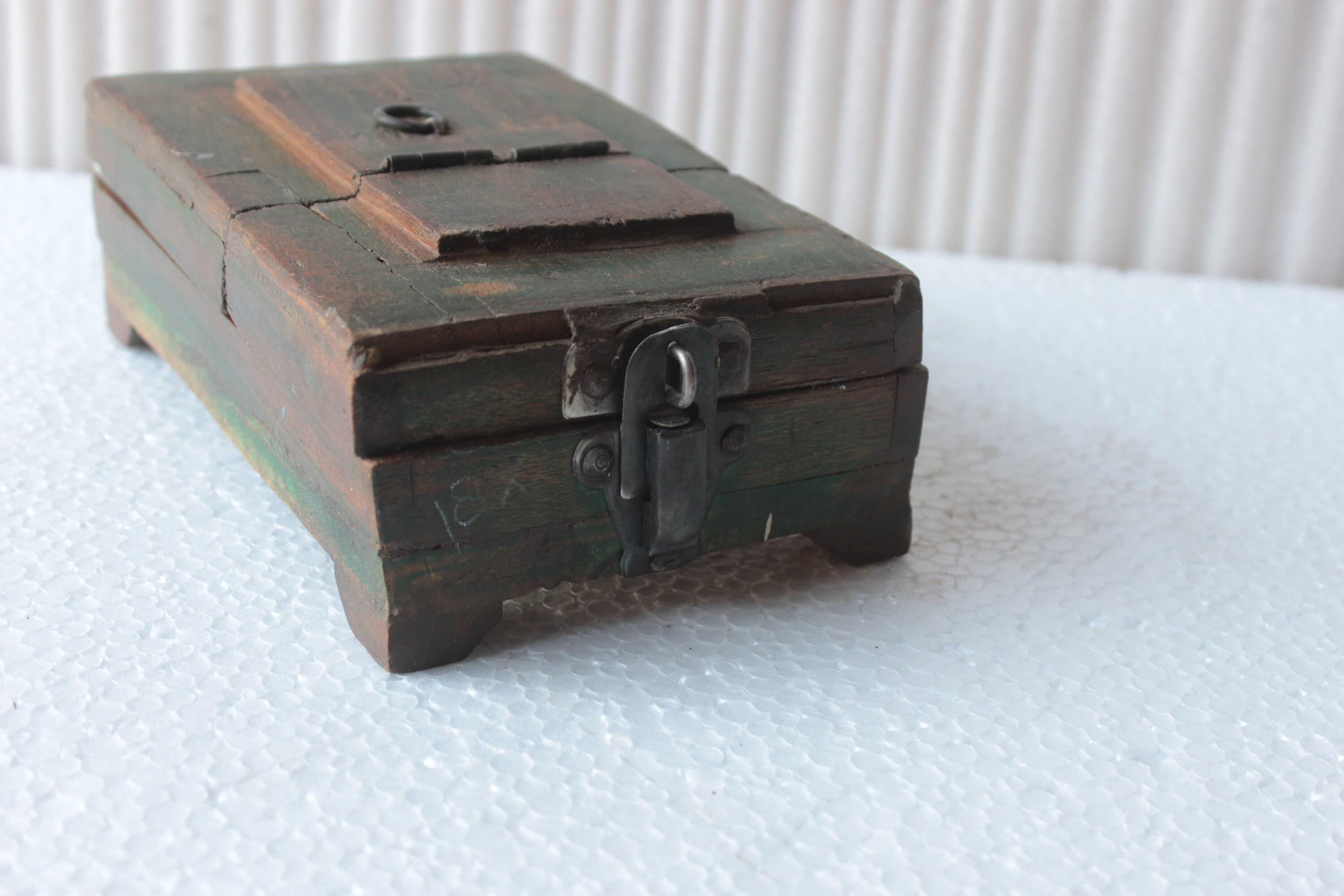 Barber Shaving Box With Mirror Made of Old Wood in Vintage Style, - Etsy