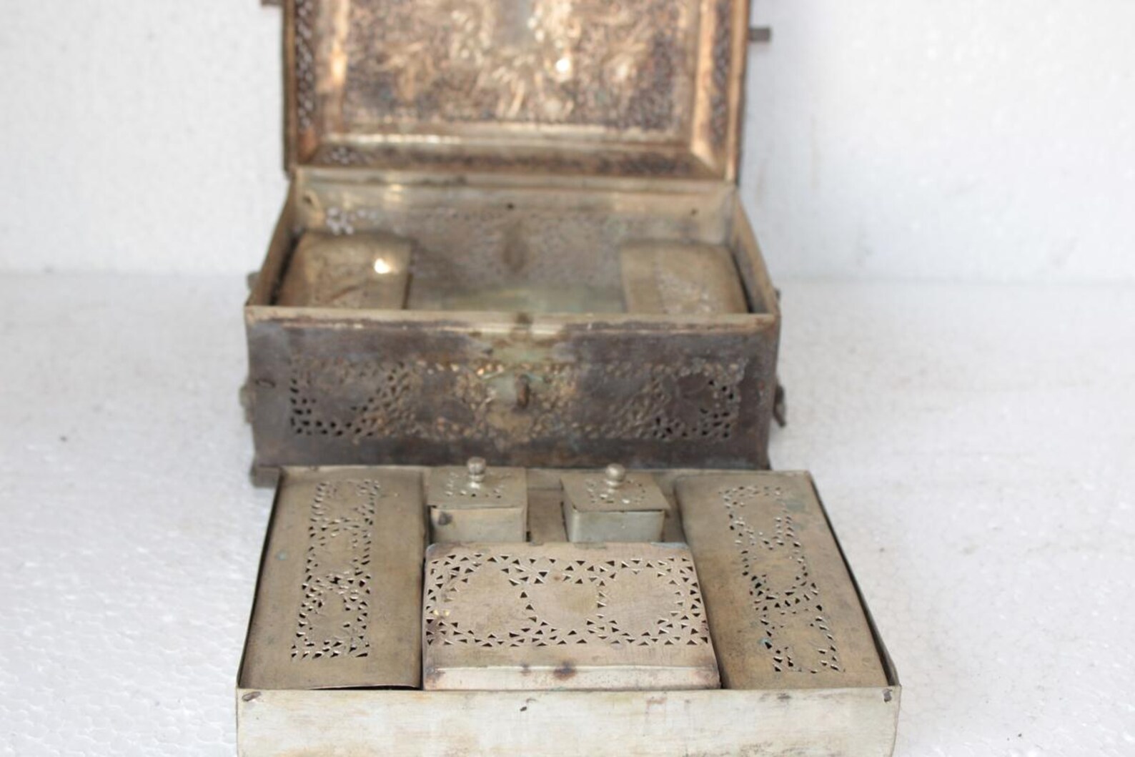 White Metal Brass Pan Dan Box 1900s Old Vintage Rare Antique ...