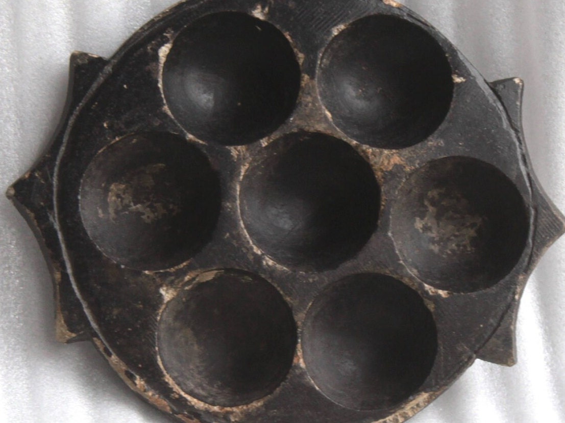 Paniyaram Pan/ Old Aebleskiver Pan/ Old Stone Pan/ Home Decor/ Rare ...