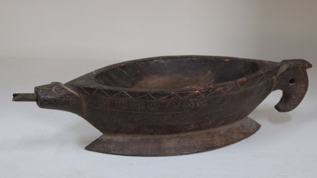 Antique Hand Carved Wooden Kharal, Eagle Head Opium Bowl - Etsy