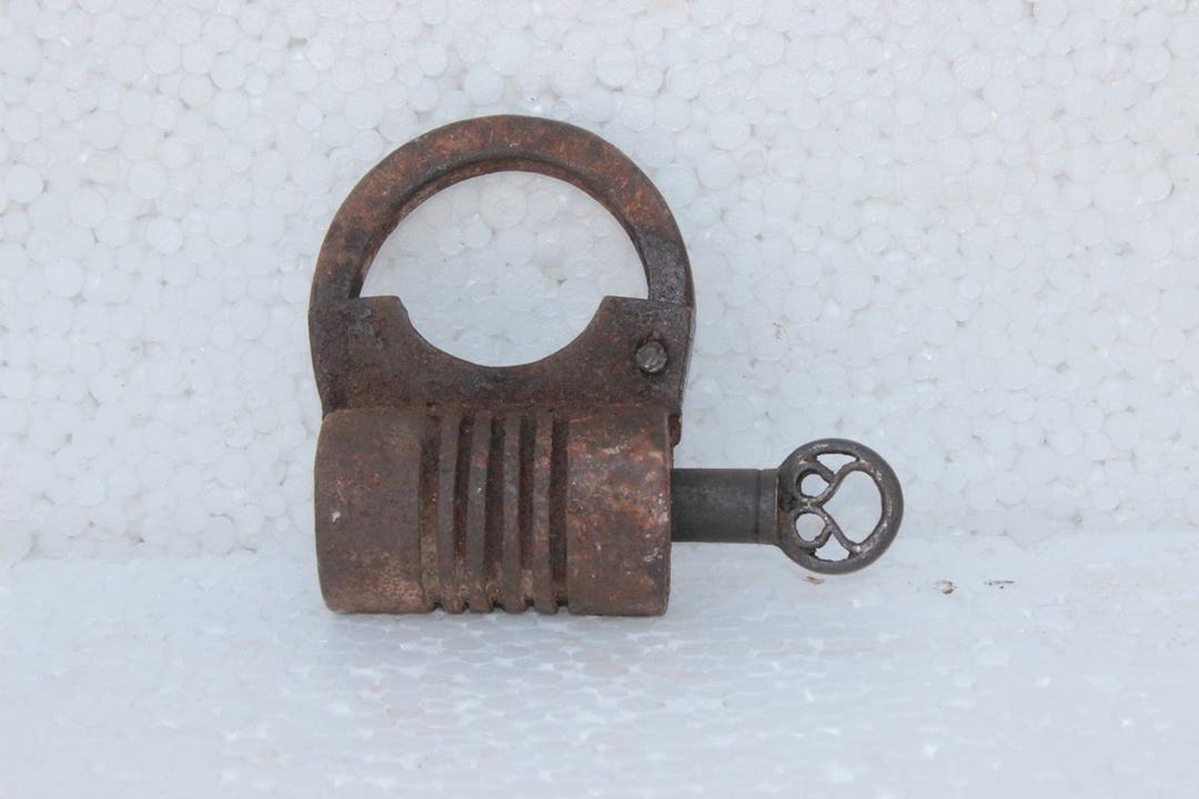 Iron Lock and Key 1900s Old Vintage Antique Rare Collectible Padlock - Etsy