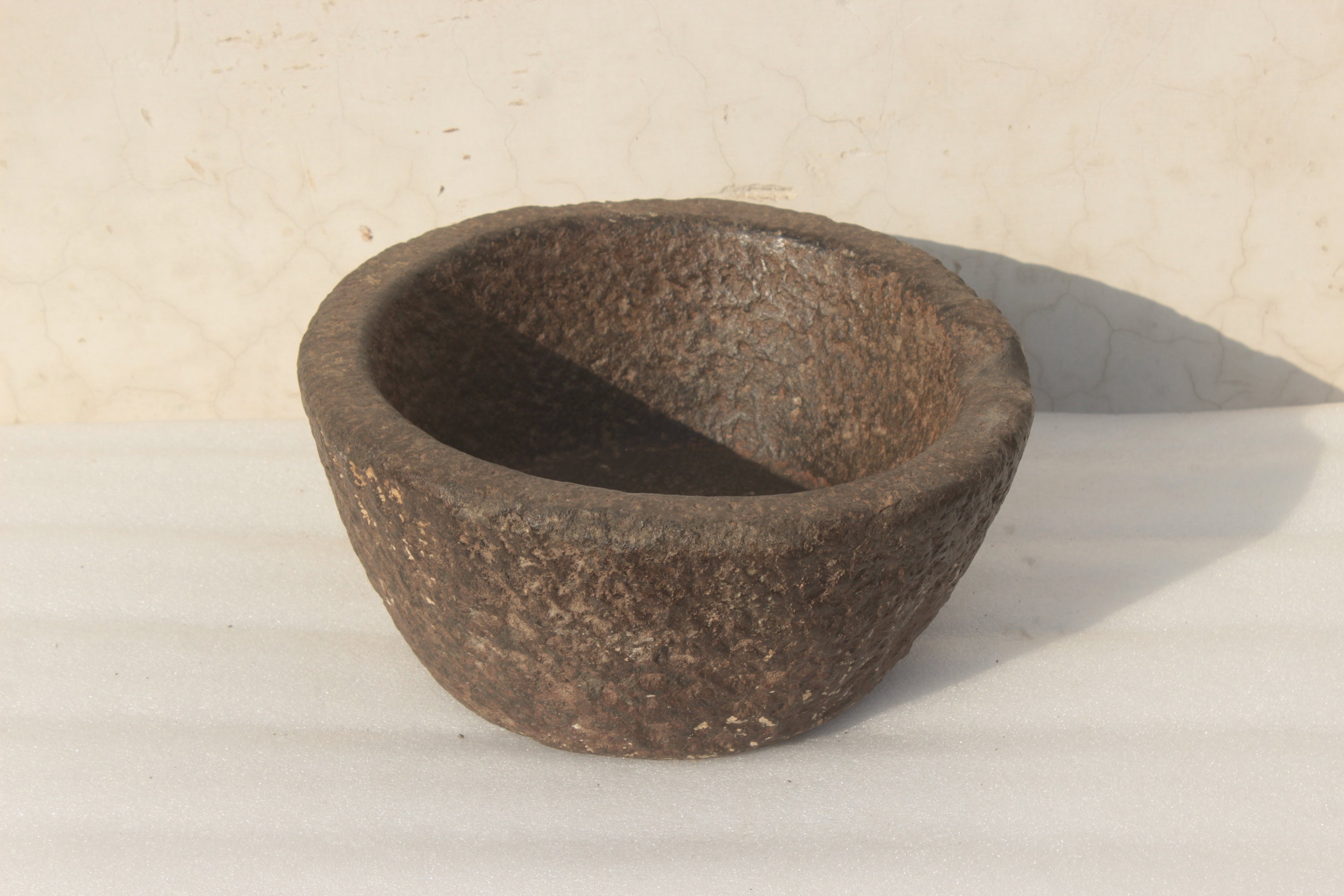 Indian Stone Bowl Planter, Kharal Stone Spices Grinder, Stone Pot Bowl ...