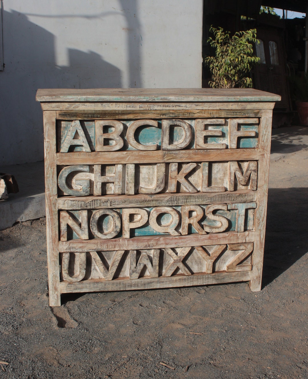 Alphabet Chest of Drawers-kids Toddlers Room Furniture-nursery Wooden ...