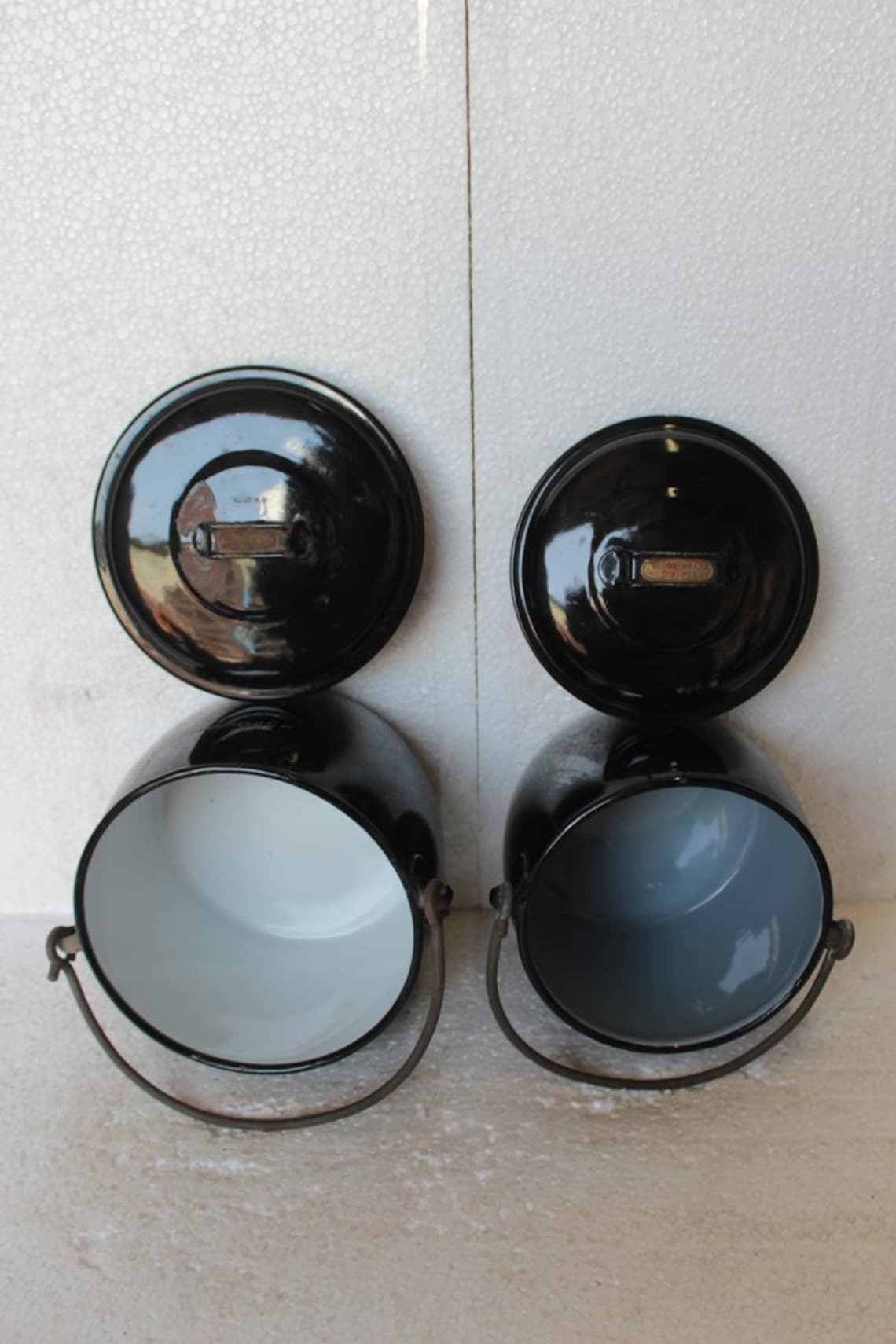 2 Pc Old Enamelware Judgeware Cooking Pot Vintage Kitchenware ...