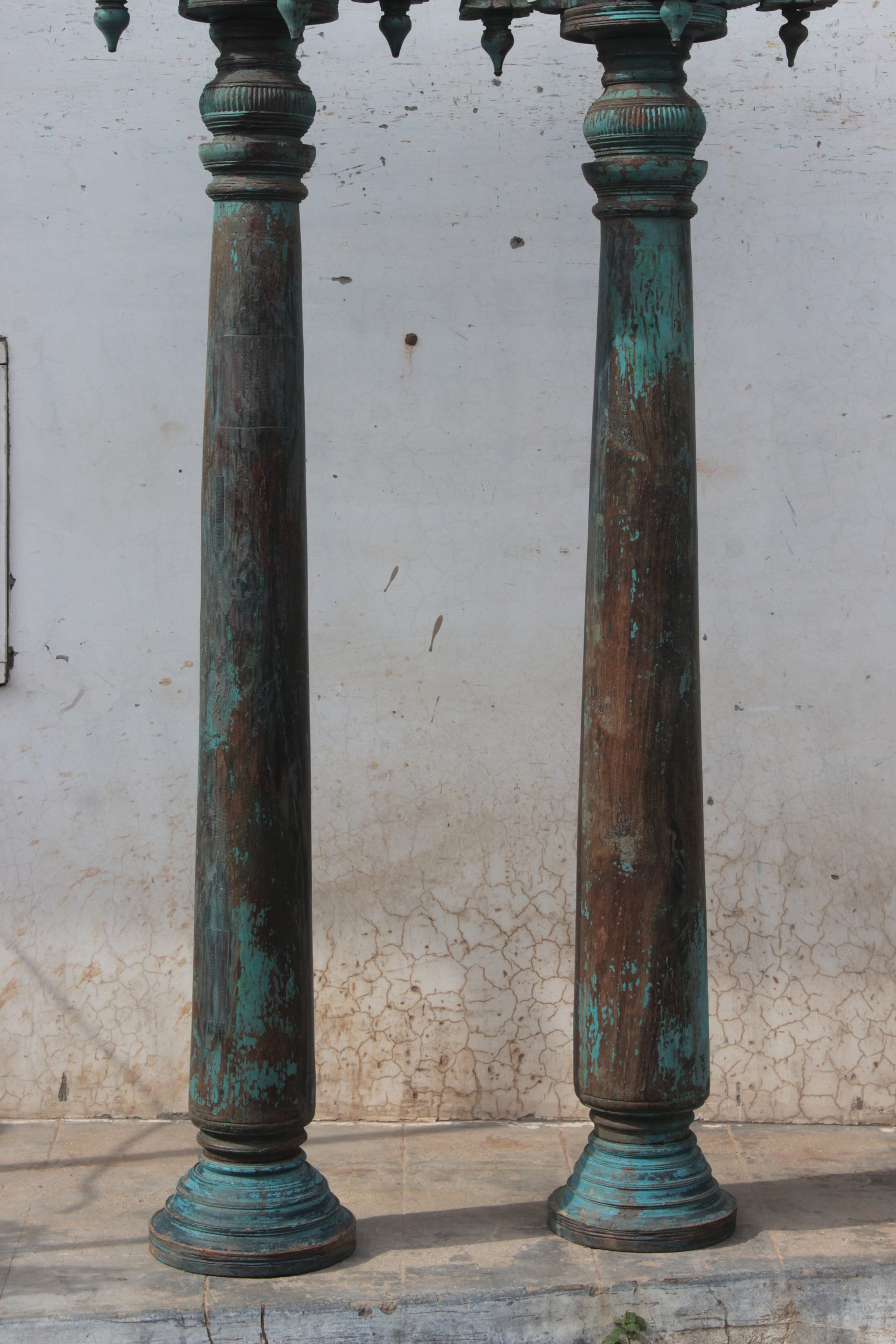 Antique Jack Wood Pillars Set of Two, Indian Antique Pillars, Solid ...