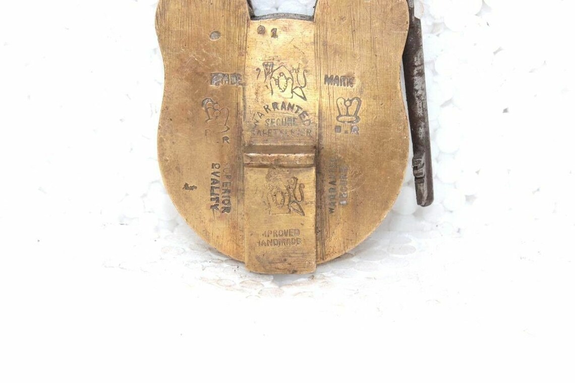 Vintage Brass Padlock Rare Brass Lock and Key Antique - Etsy