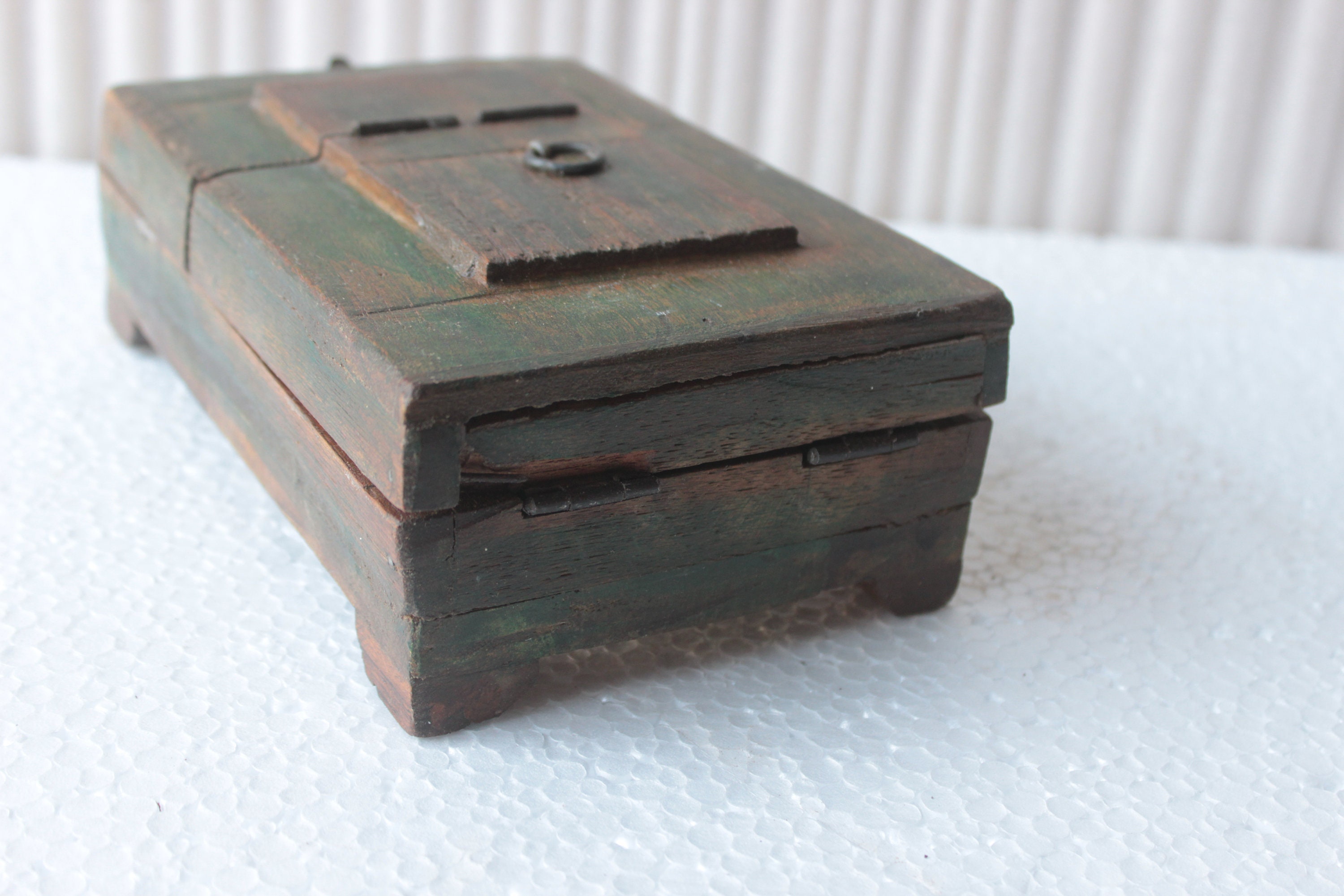 Barber Shaving Box With Mirror Made of Old Wood in Vintage Style, - Etsy
