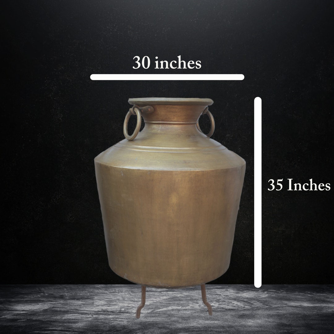 Brass Pots, Antique Large Pots & Vases, Old Indian Brass Jar, Brass ...