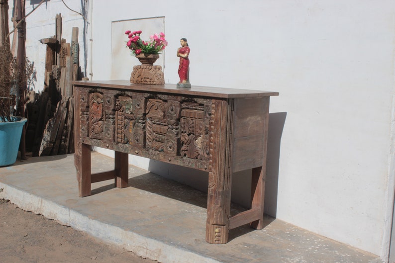 Console Table Carving Table Wooden Side Table Livingroom - Etsy
