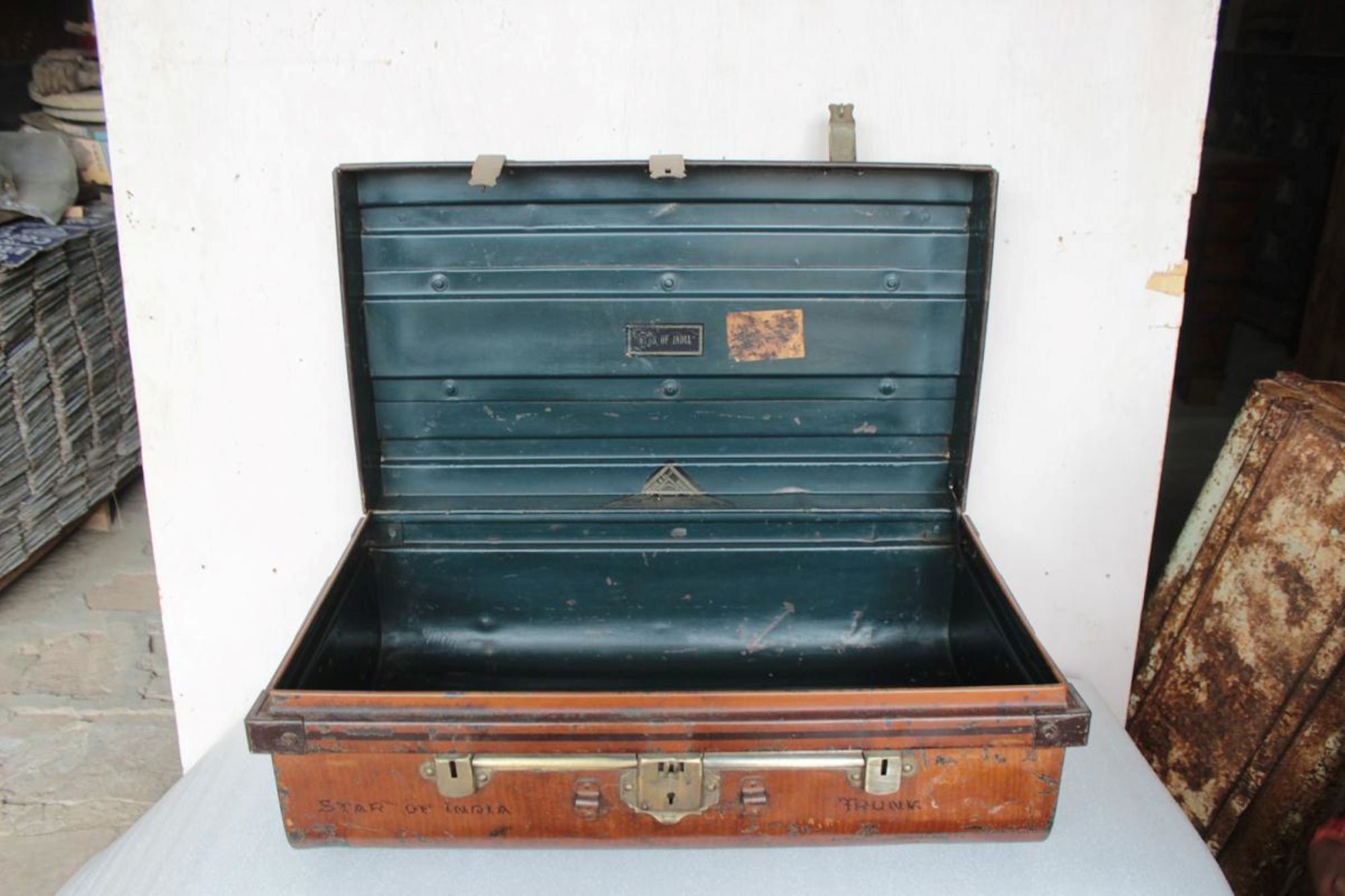 Iron Trunk Box Antique Old Vintage Brass Lock Trunk Storage - Etsy