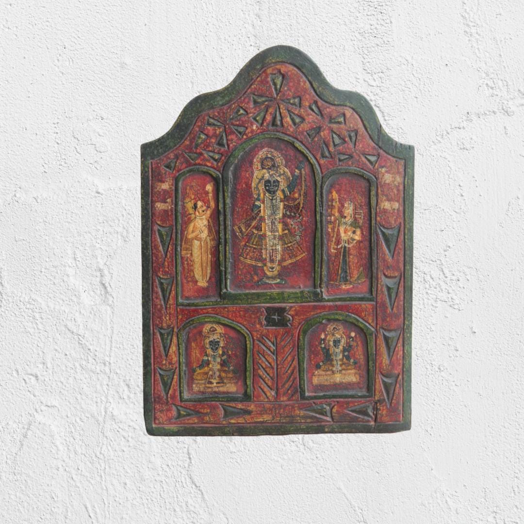 Old Vintage Paintings on Teak Wood Antique Home Decor Rare Collectible ...