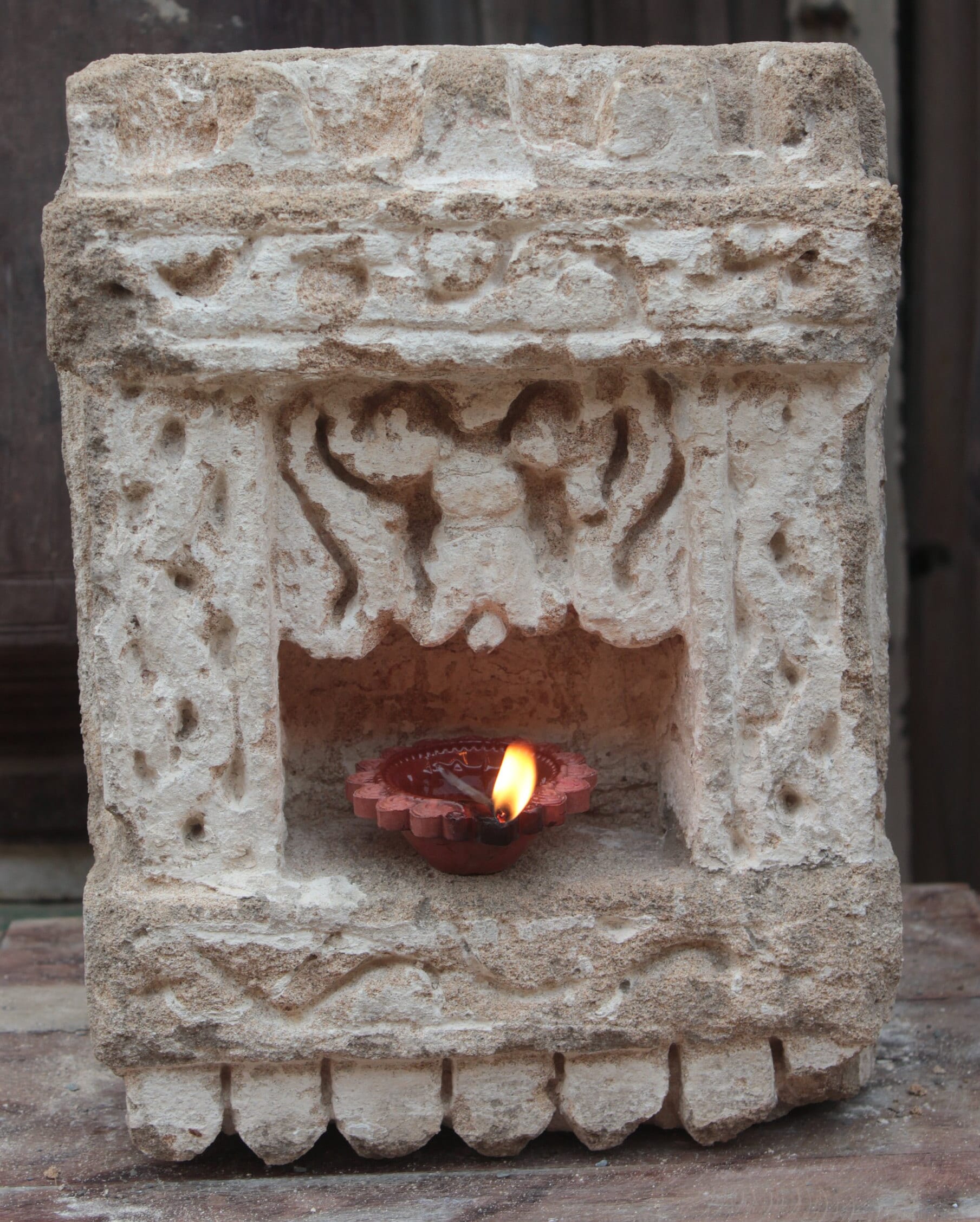 Stone Aala, Vintage Stone Alcove for Garden, Stone Shrine for Lights ...