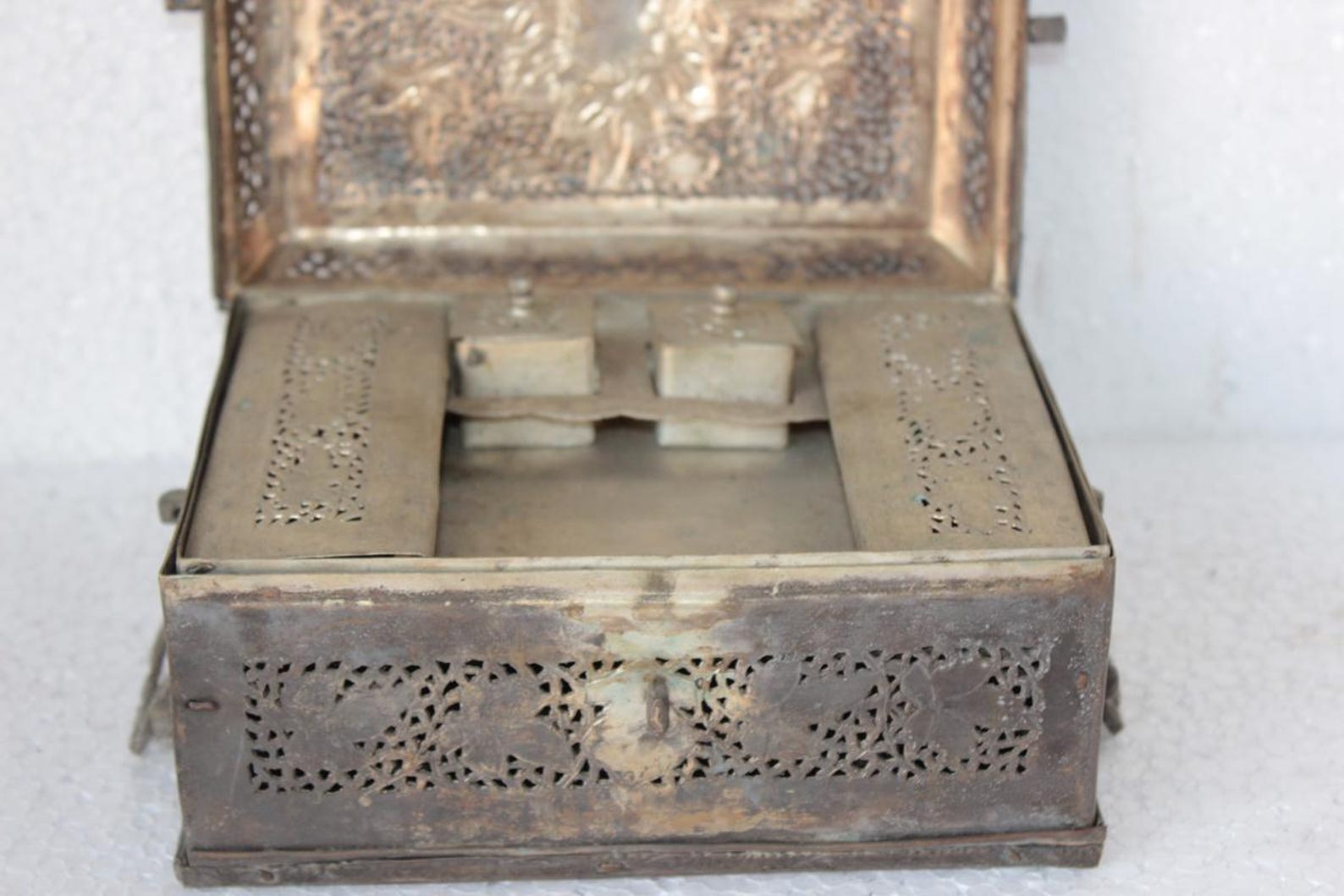 White Metal Brass Pan Dan Box 1900s Old Vintage Rare Antique ...