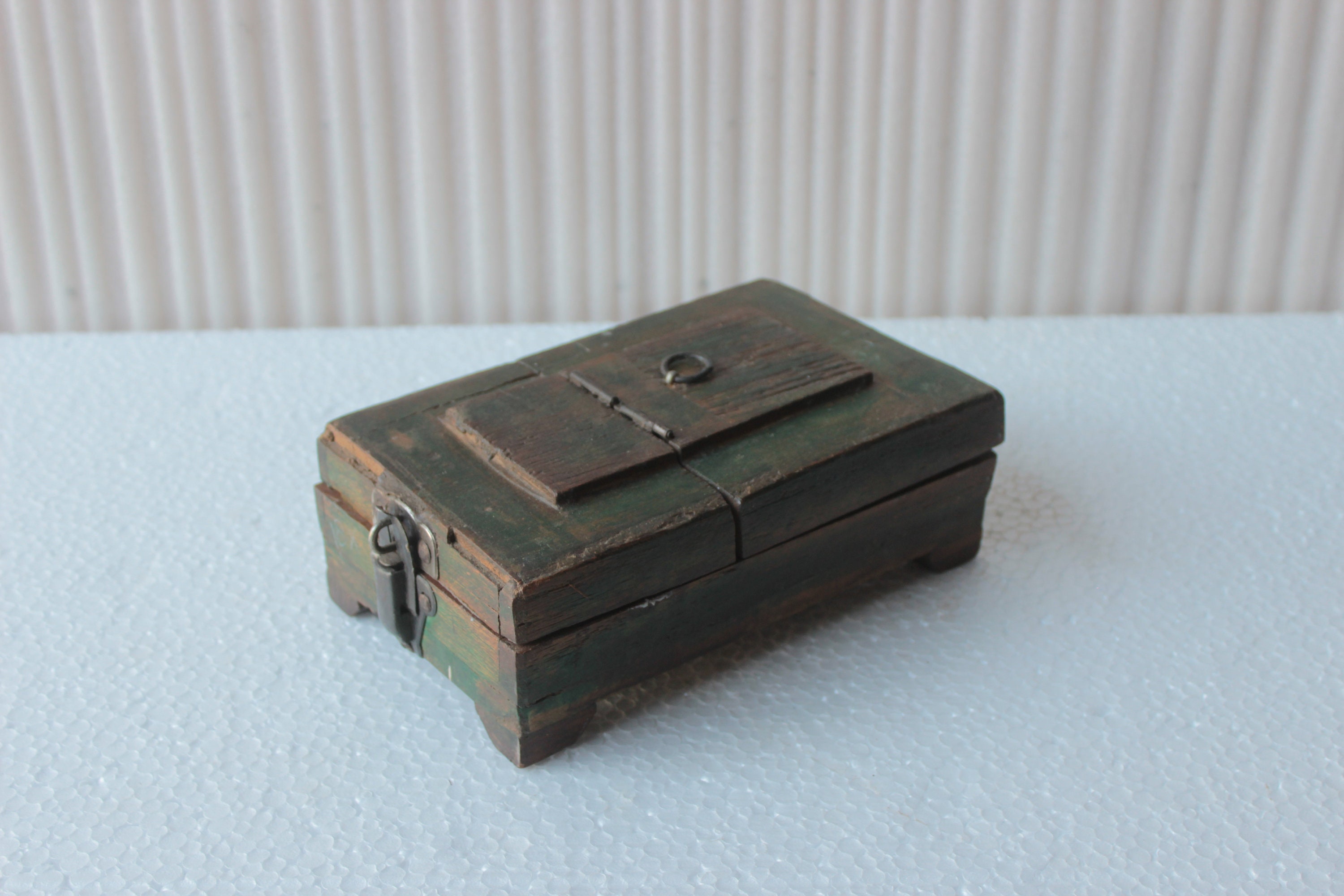 Barber Shaving Box With Mirror Made of Old Wood in Vintage Style, - Etsy